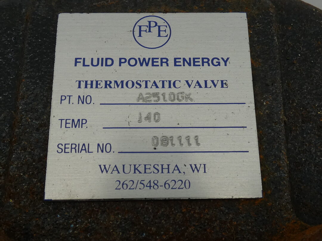 2-1/2″ Fluid Power Energy A2510GK Thermostatic Valve FPE – GPM Surplus