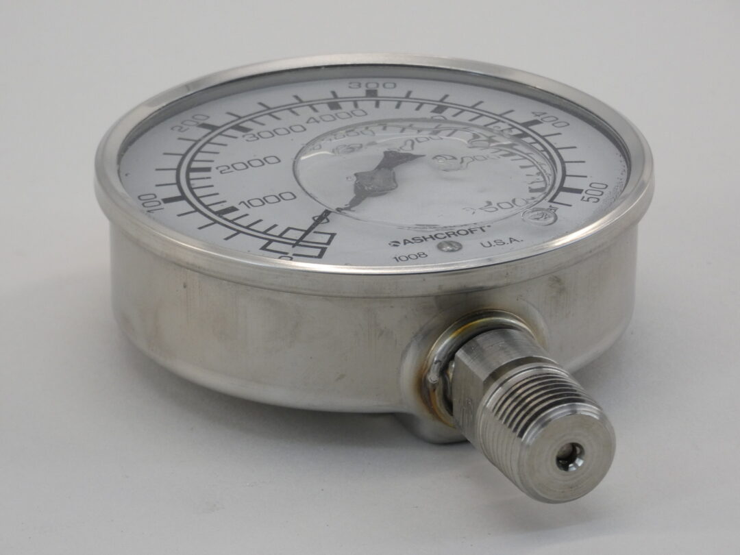 Ashcroft 10-1008-SL-04L Stainless Steel Gauge, 4″, 0-7500 PSI, 1/2″ NPT ...