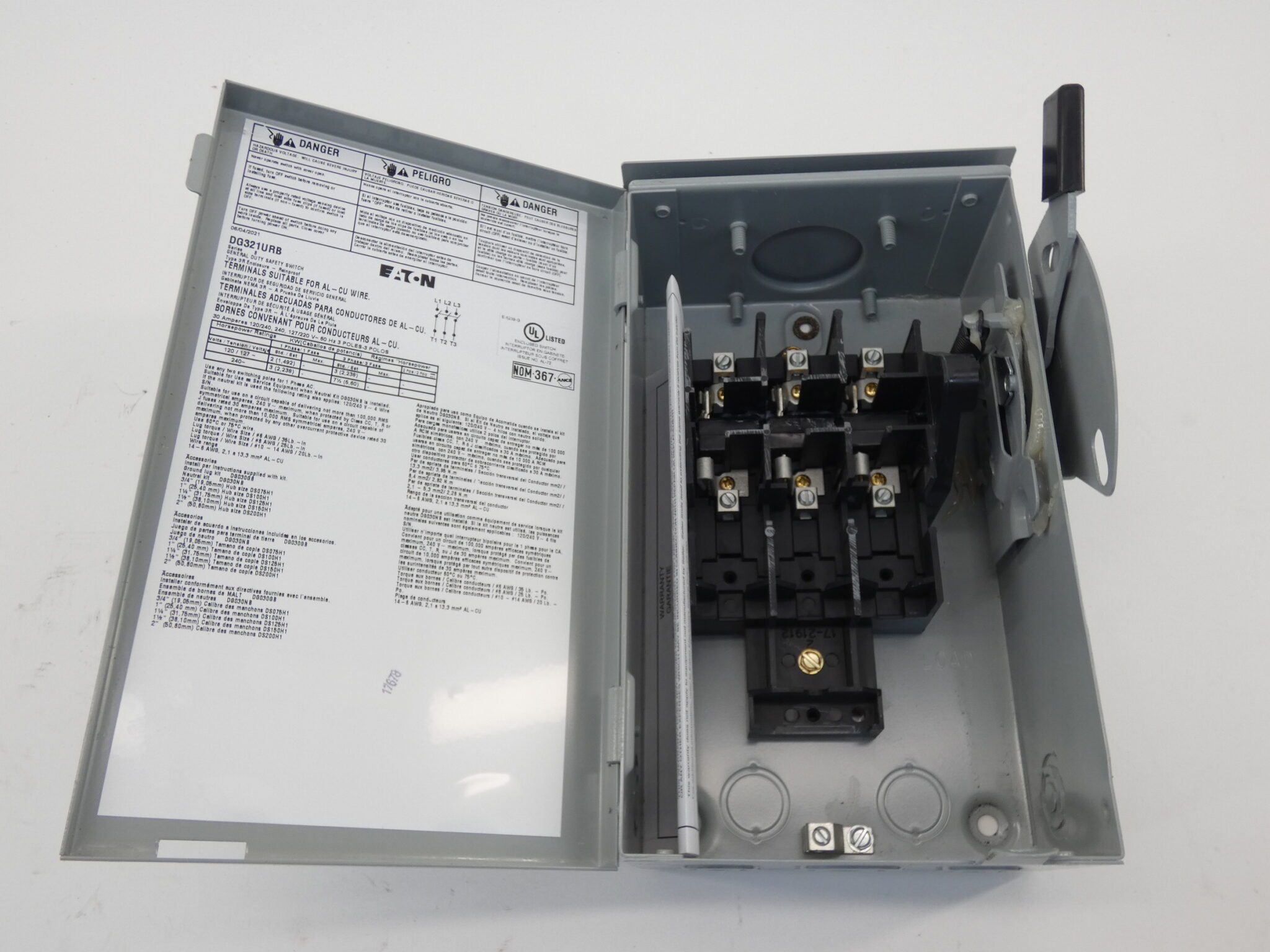 Eaton DG321URB General Duty Safety Switch, 30A, 3P – GPM Surplus