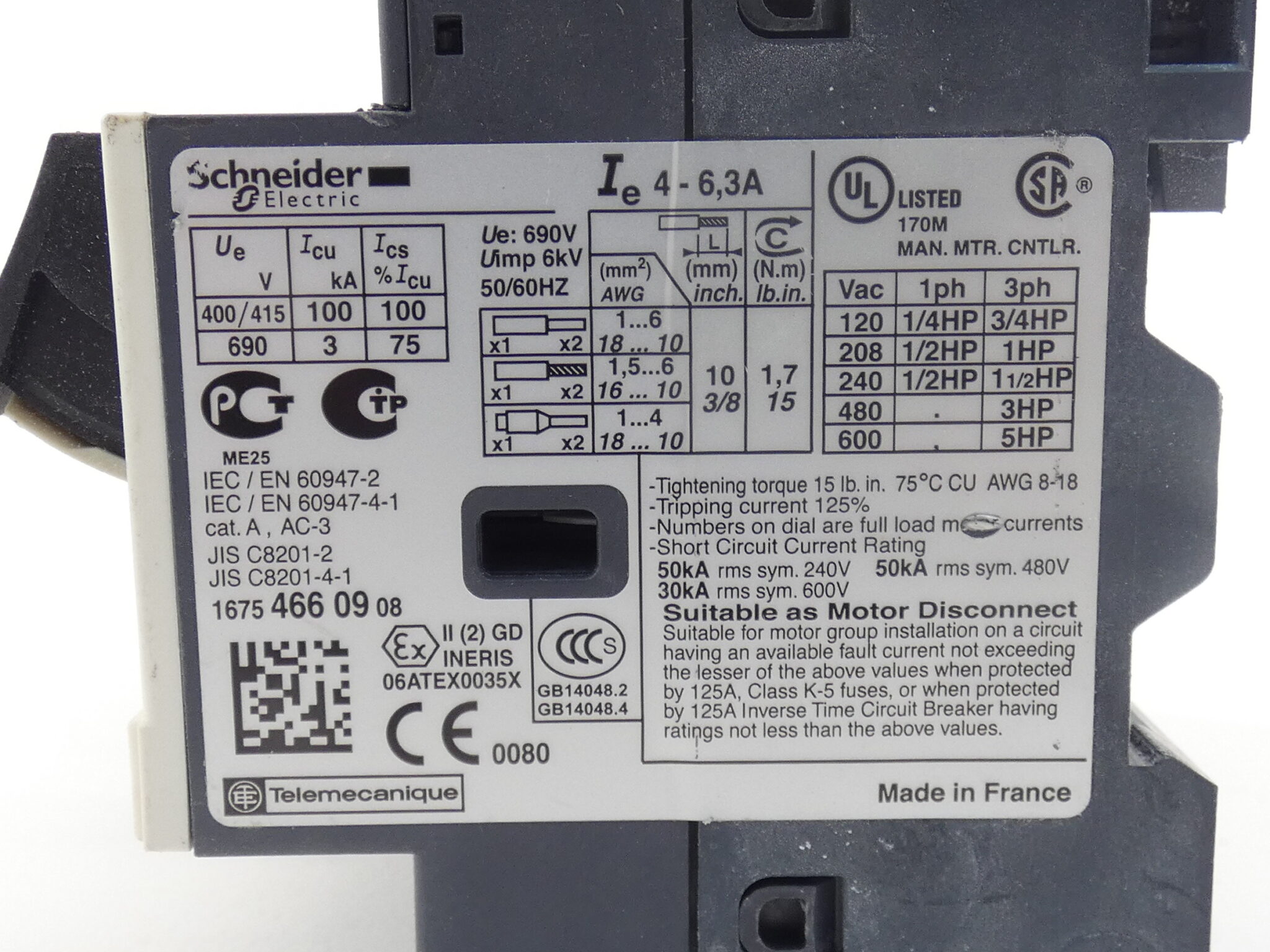 *Lot of 2* Schneider Electric GV2ME10 Manual Motor Starters w/ GV2 G254 ...