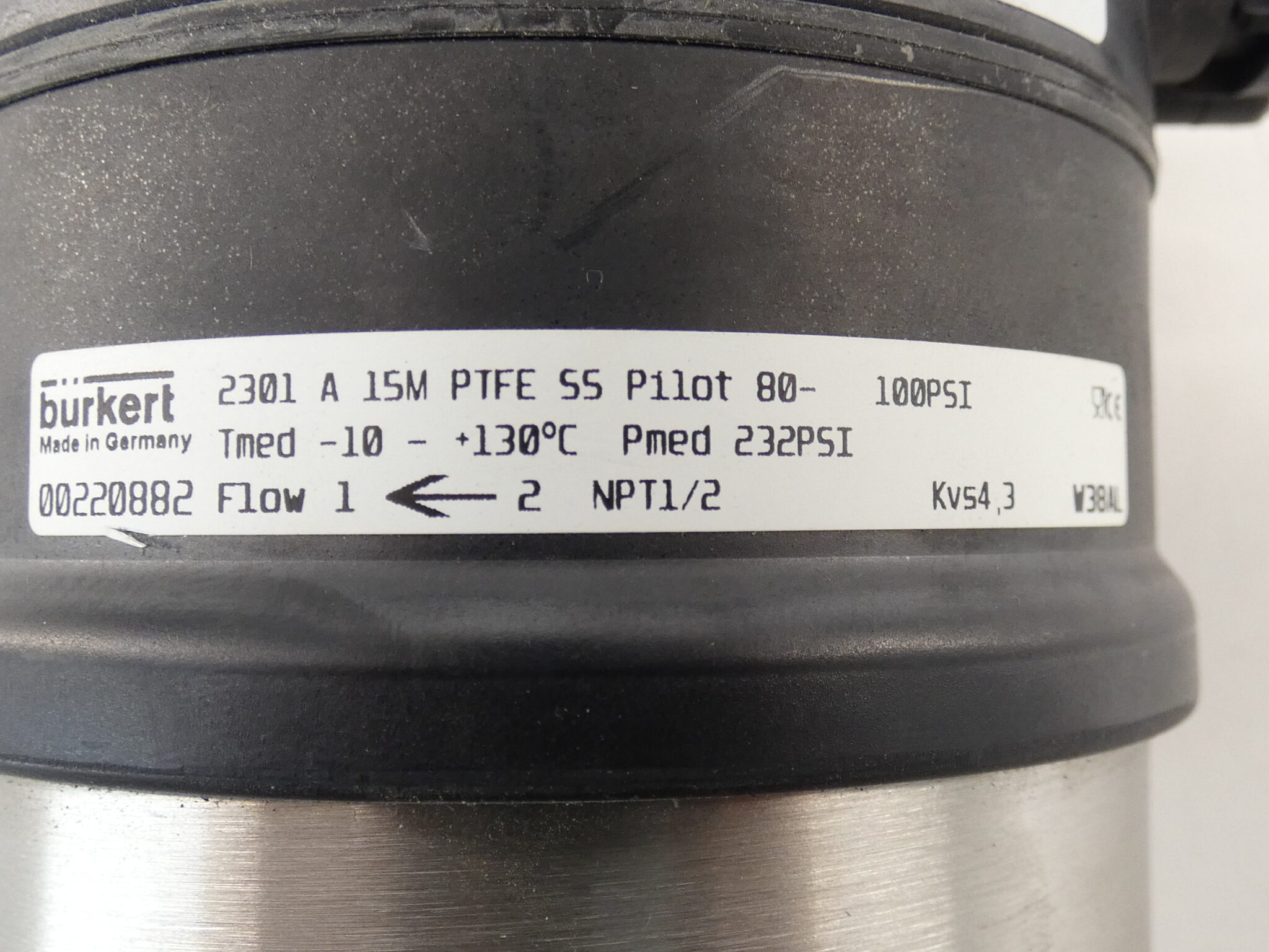 Burkert 8692 Digital Positioner Control Valve, Single Act Pilot 0.6 ...