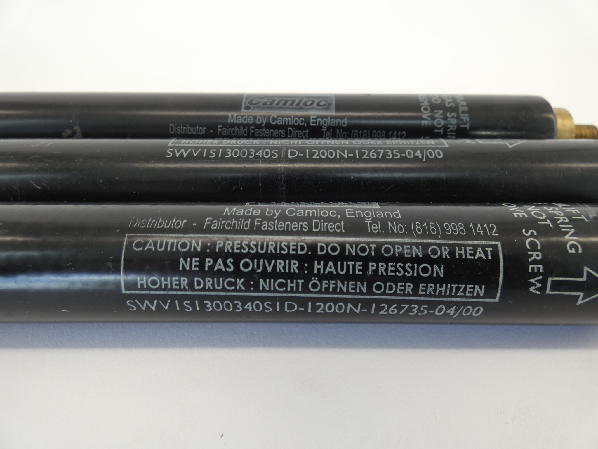*Lot of 3* Camloc SWV1S1300340S1D-1200N-126735-04/00 Gas Spring Prop ...
