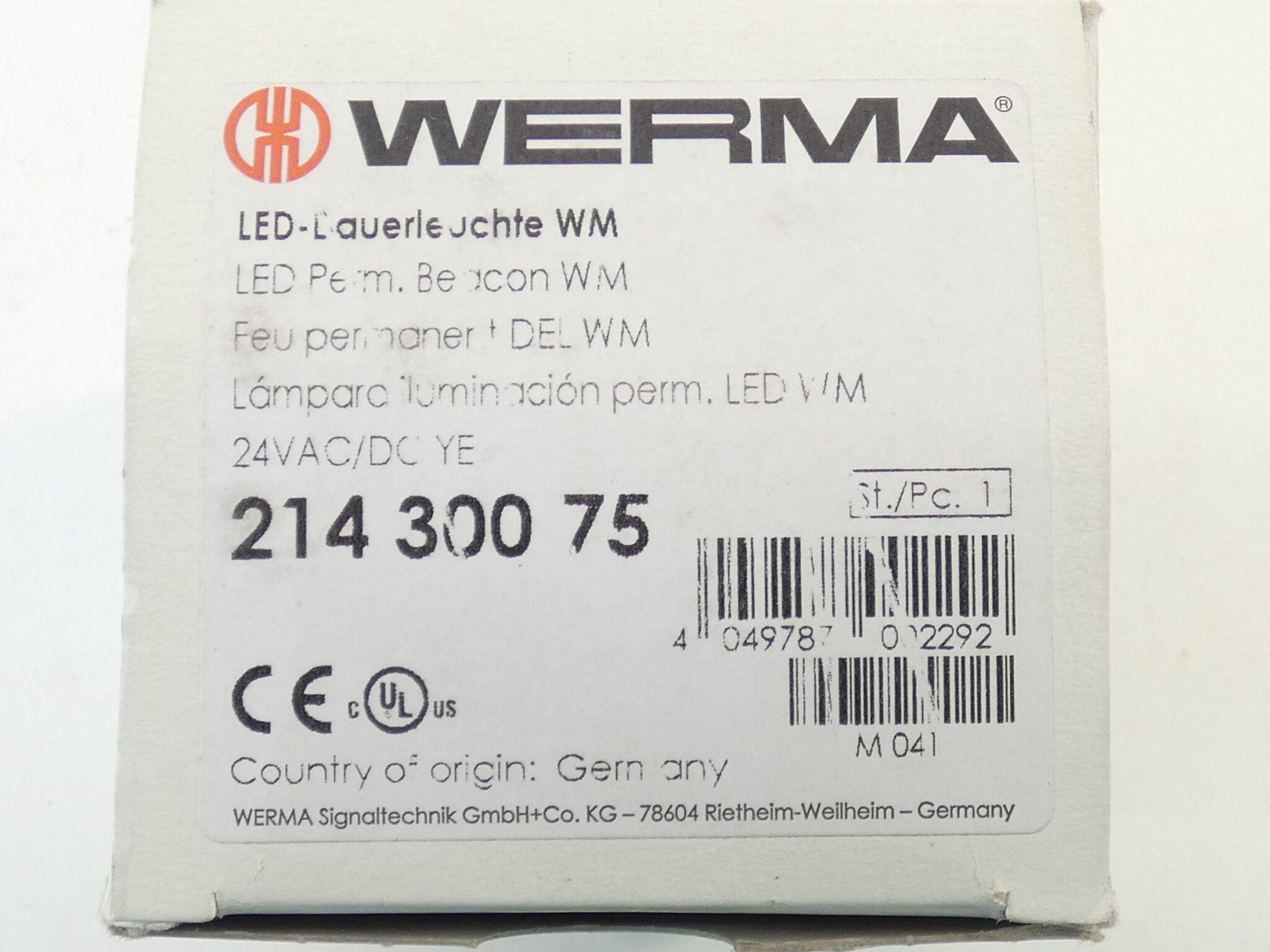 Werma 214 300 75 Yellow LED Beacon, 214 X00 75, 24V – GPM Surplus