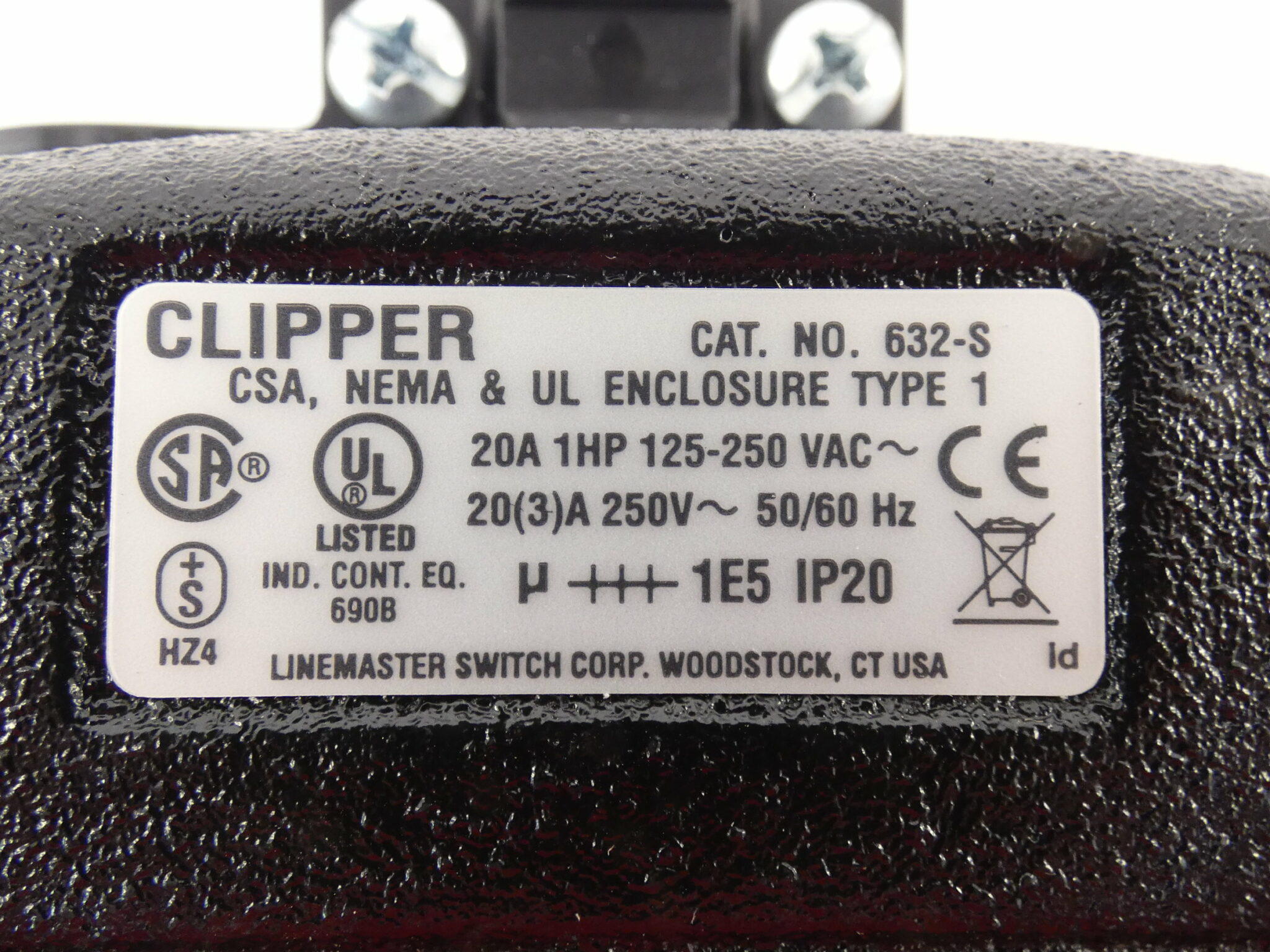 1HP Linemaster 632-S Clipper Foot Switch, 20A, 125-250V, 50/60Hz – GPM ...