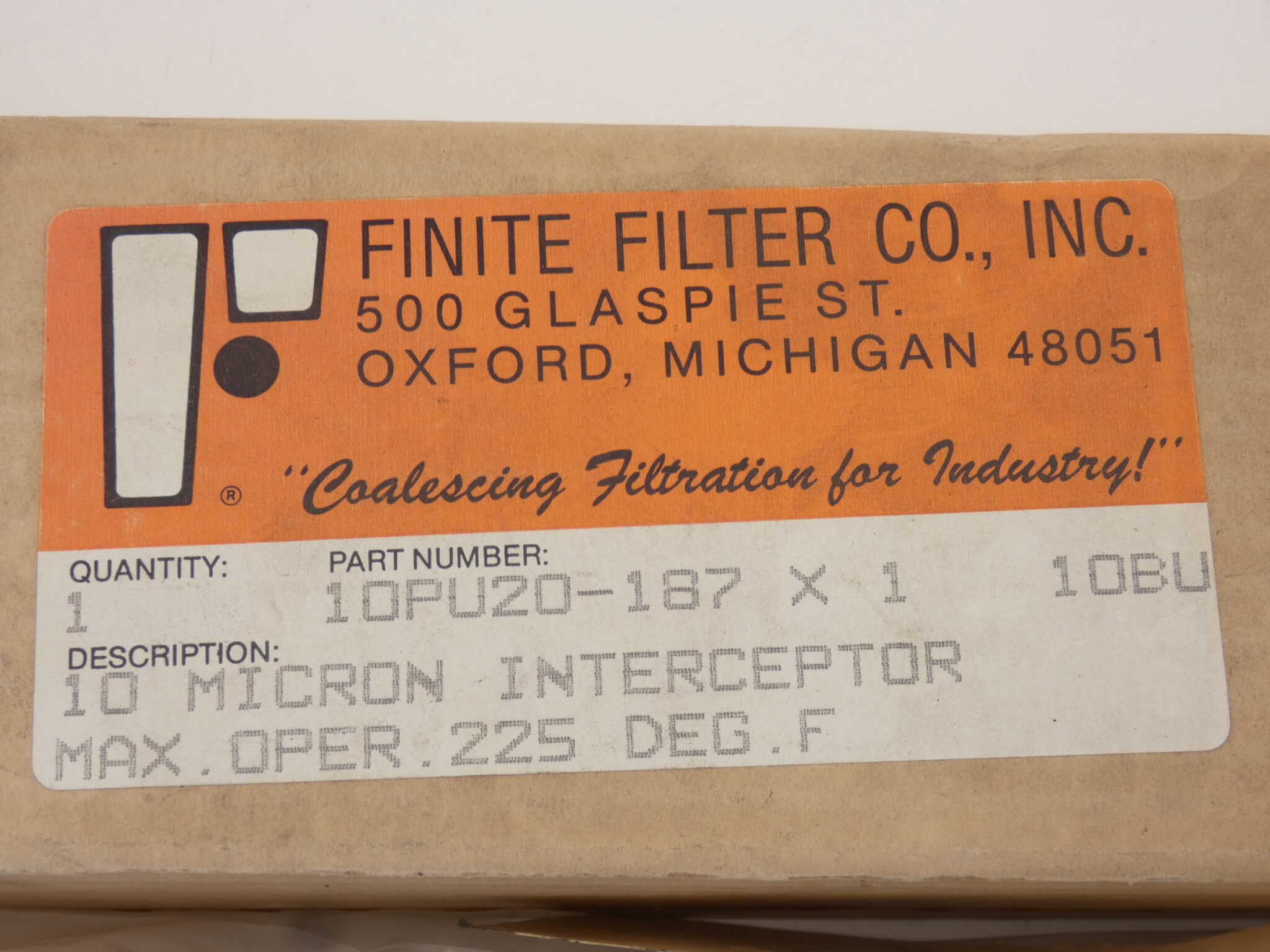 Finite 10PU20-187X1 Filter 10 Micron – GPM Surplus