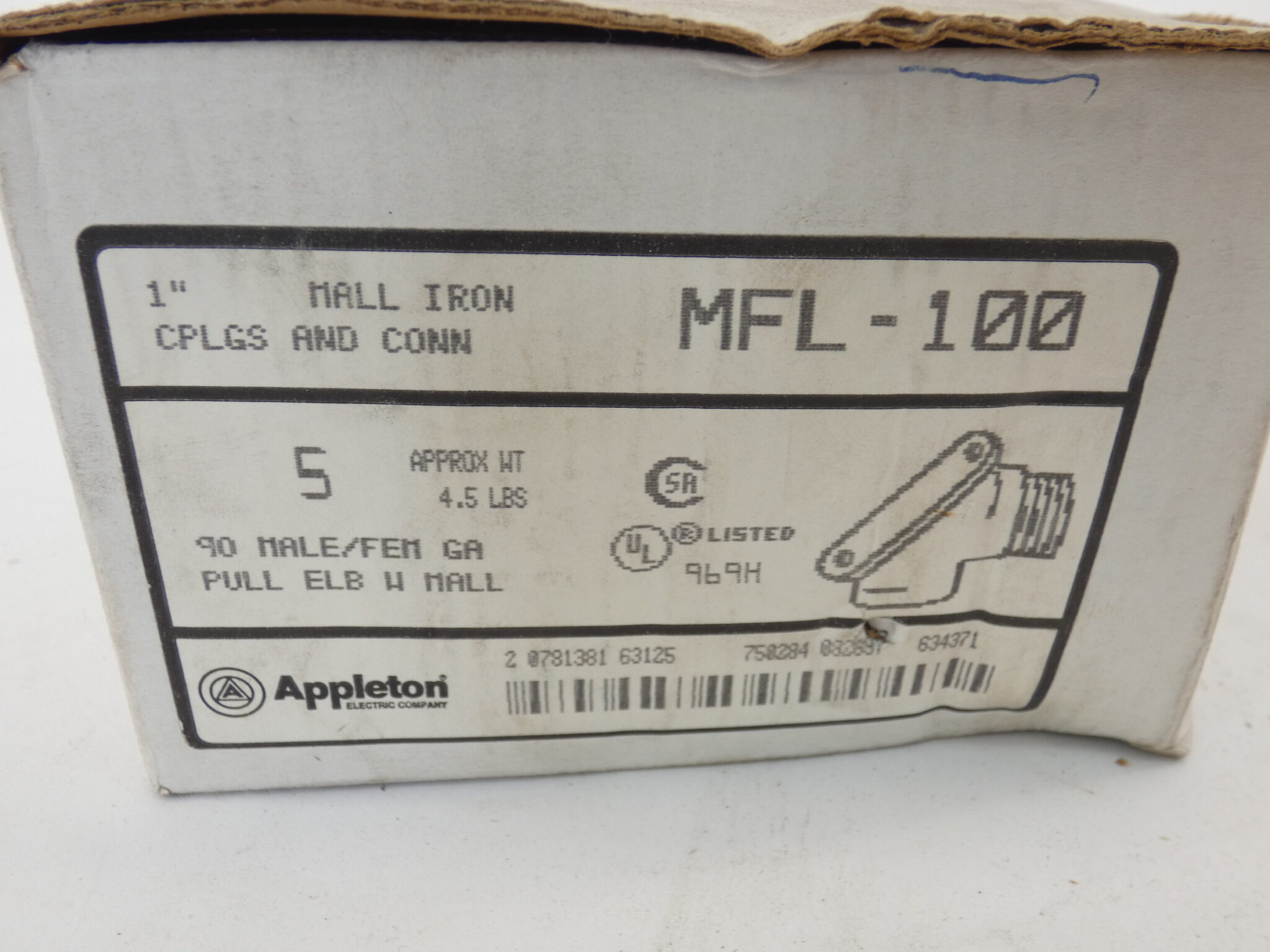 *Lot of 5* Appleton MFL-100 Male/Female 1″ Pulling 90 Deg Elbow – GPM ...