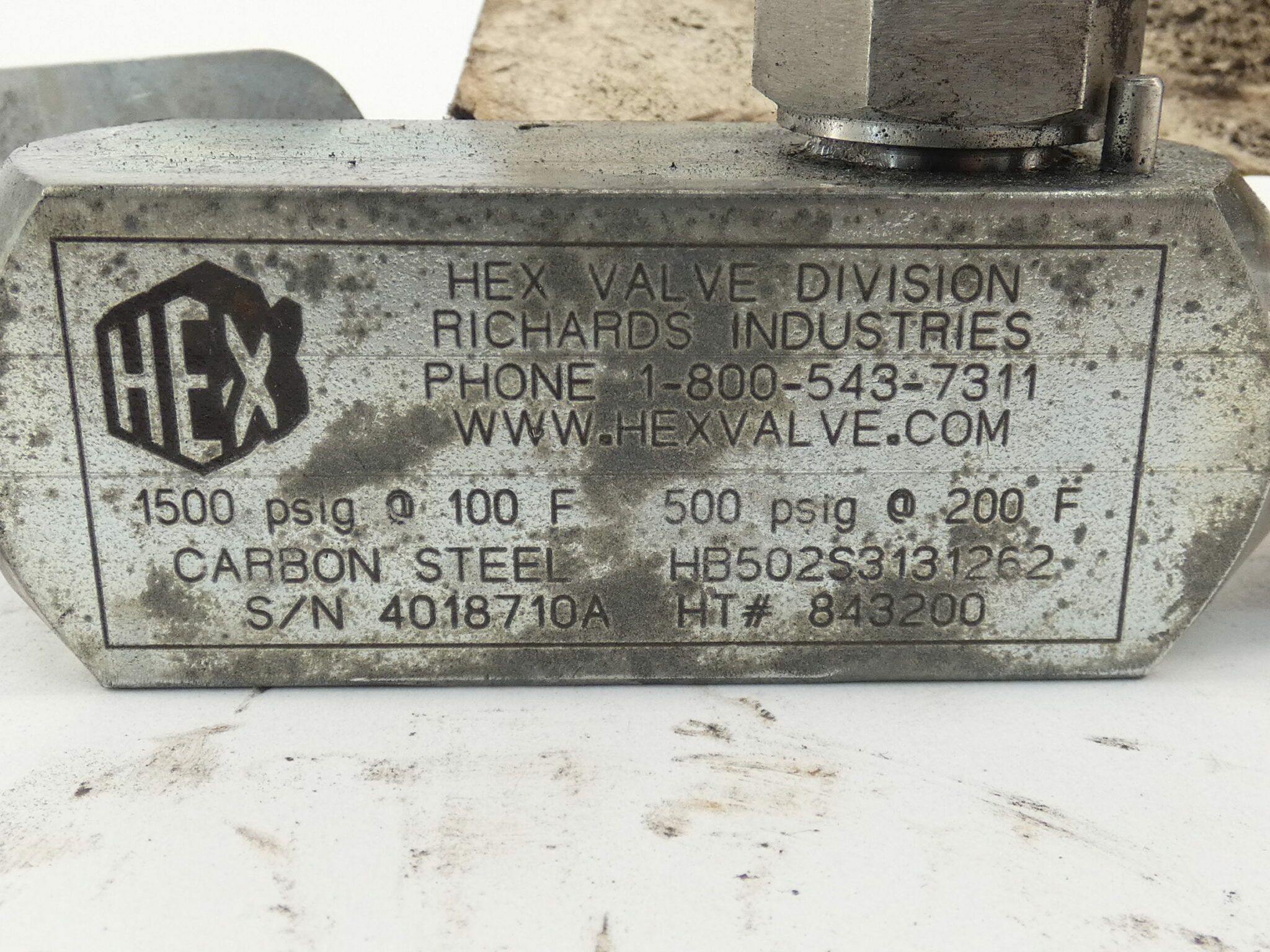 Richards Hex Valve HB502S3131262 Valve 1500 PSI 500PSI – GPM Surplus