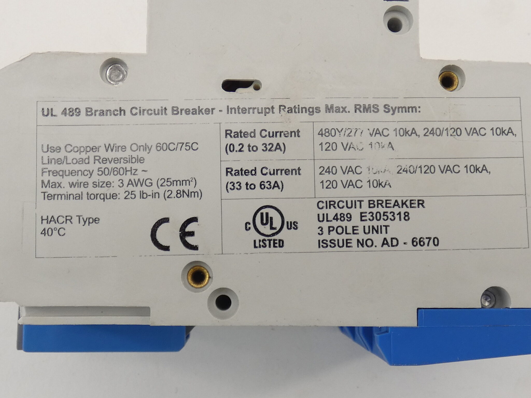 Altech D50 Circuit Breaker UL489 277/480V 3P – GPM Surplus