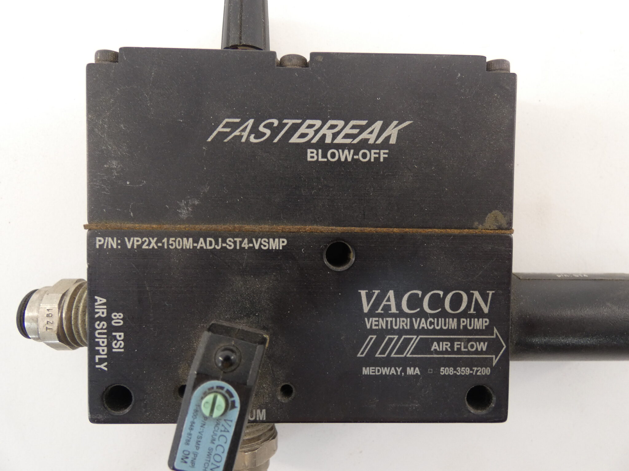 Vaccon VP2X-150M-ADJ-ST4-VSMP Venturi Vacuum Pump Fastbreak Blow-Off ...