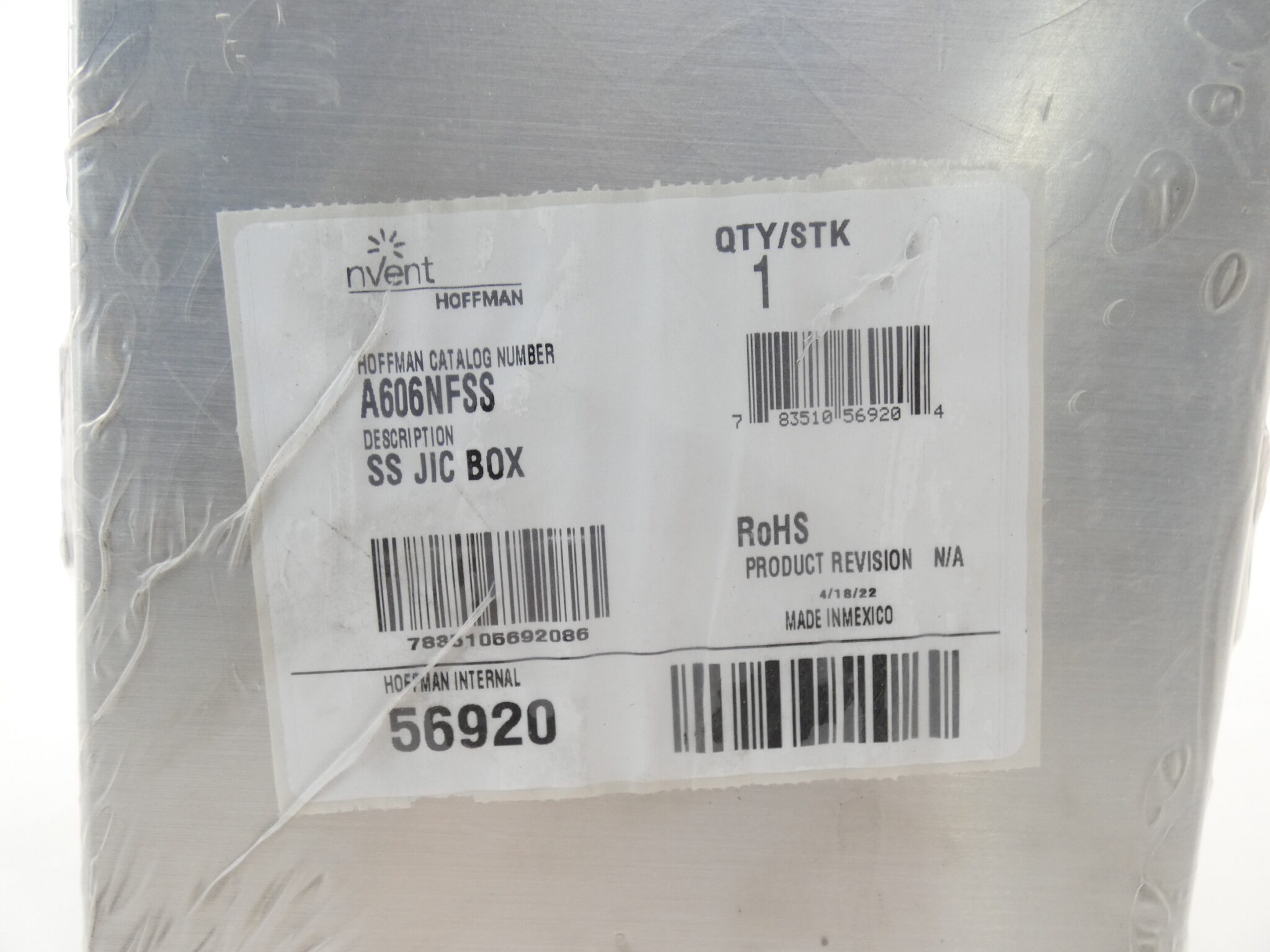 nVent Hoffman A606NFSS Stainless Steel Enclosure Junction Box 6″ x 6″ x ...
