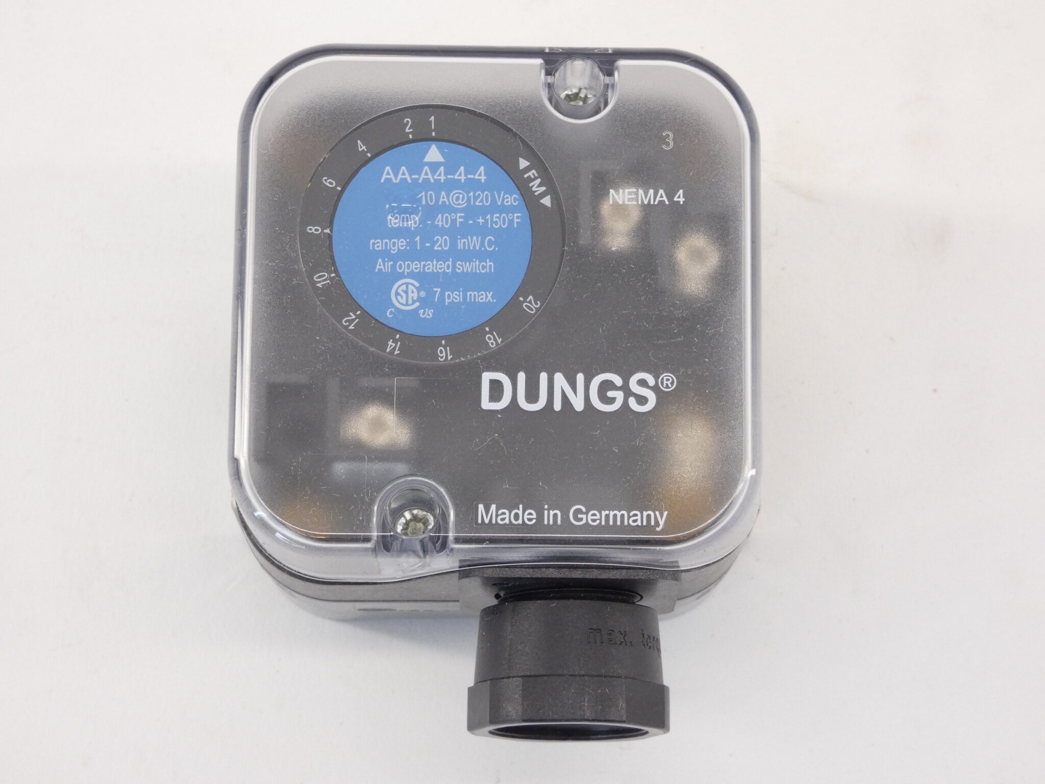 Dungs 267144 Air Operated Pressure Switch 1-20 inWC AA-A4-4-4 – GPM Surplus