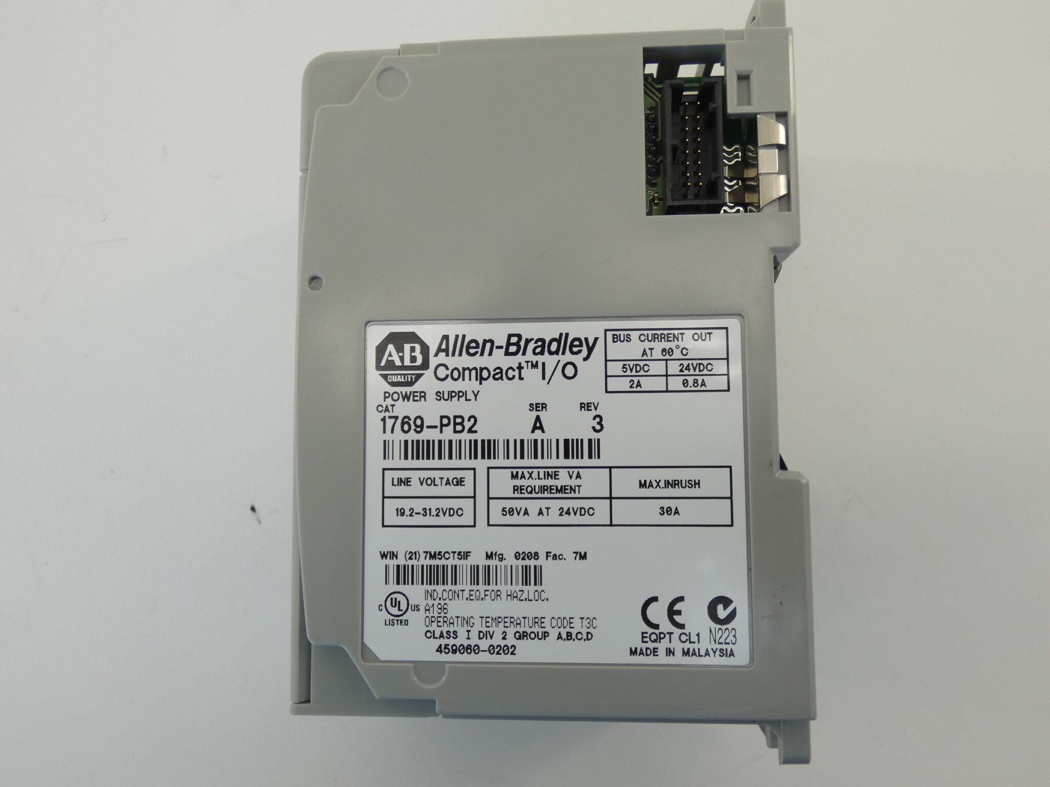 Allen-Bradley 1769-PB2 Compact I/O Power Supply Ser. A Rev 3 – GPM Surplus