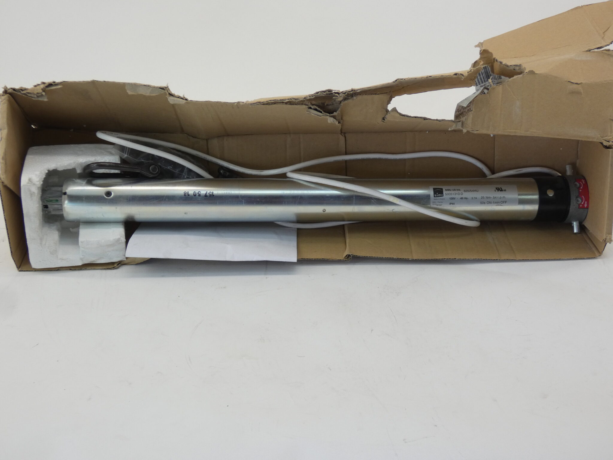 Simu 5005131-DD Tubular Motor 120V 60Hz 3.7A – GPM Surplus