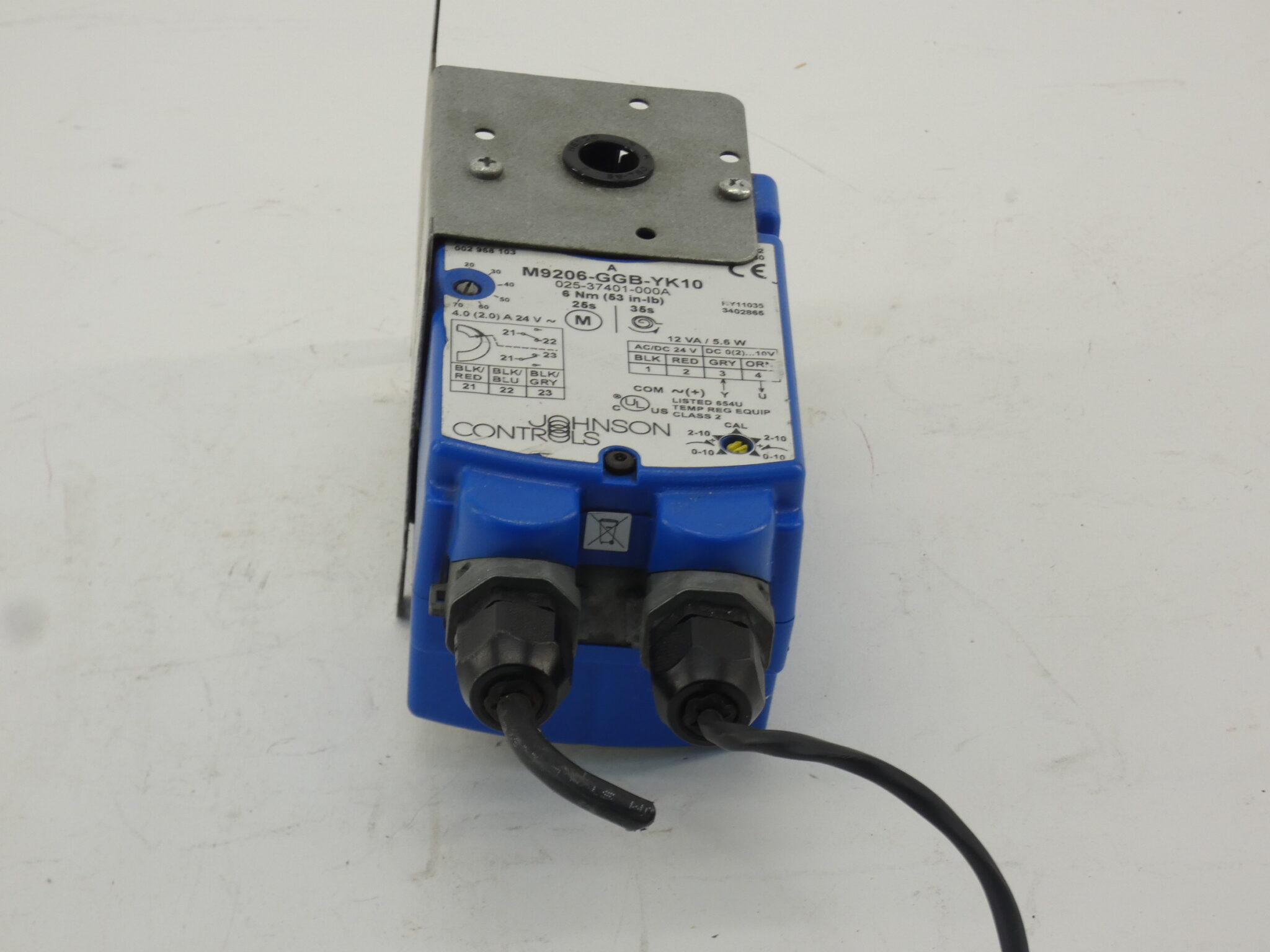 Johnson Controls M9206-GGB-YK10 Electric Spring Return Actuator 12VA 5 ...